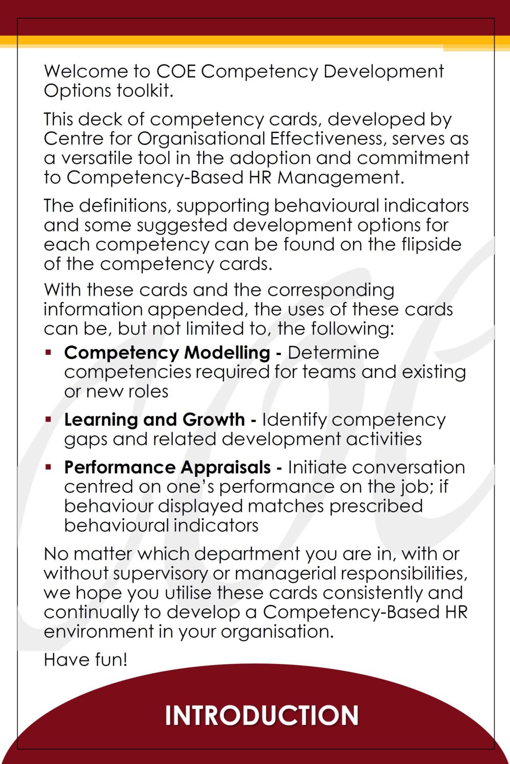 Leadership Competencies - Development Options Guide - COE