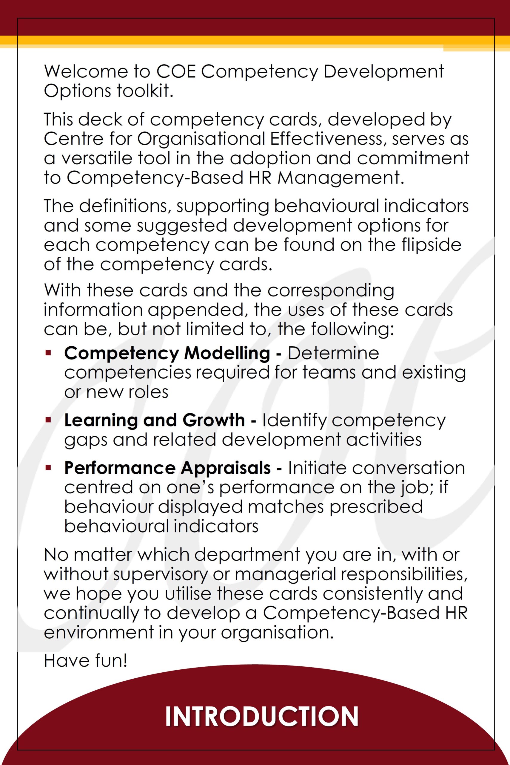 Leadership Competencies - Development Options Guide - COE