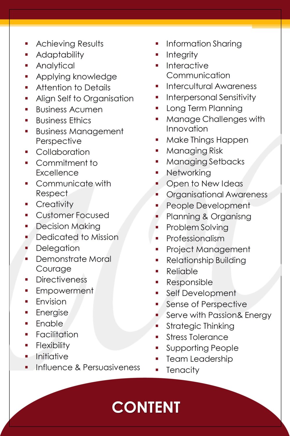 Leadership Competencies - Development Options Guide - COE