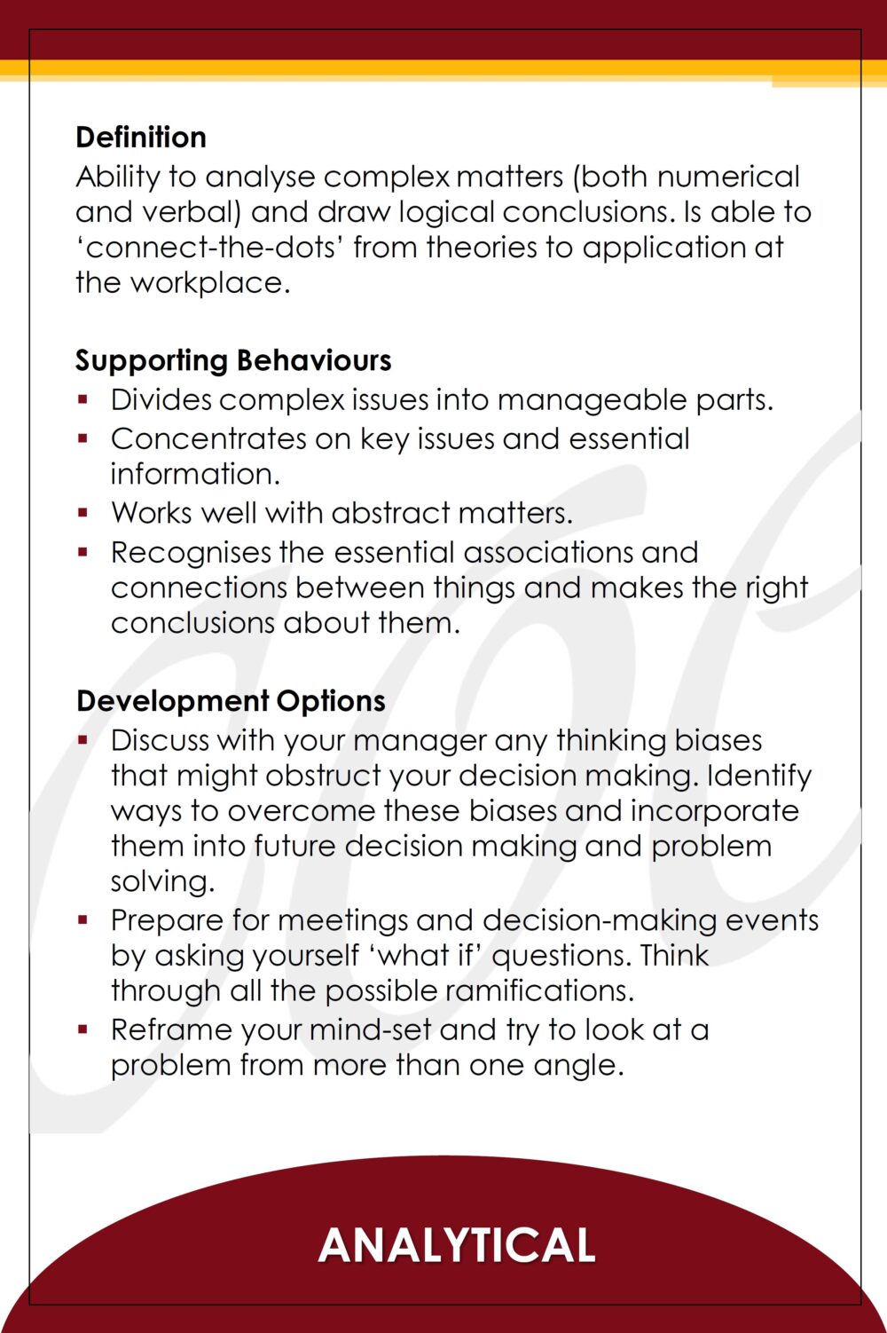 Leadership Competencies - Development Options Guide - COE