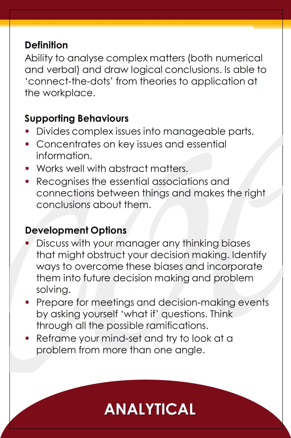 Leadership Competencies - Development Options Guide - COE