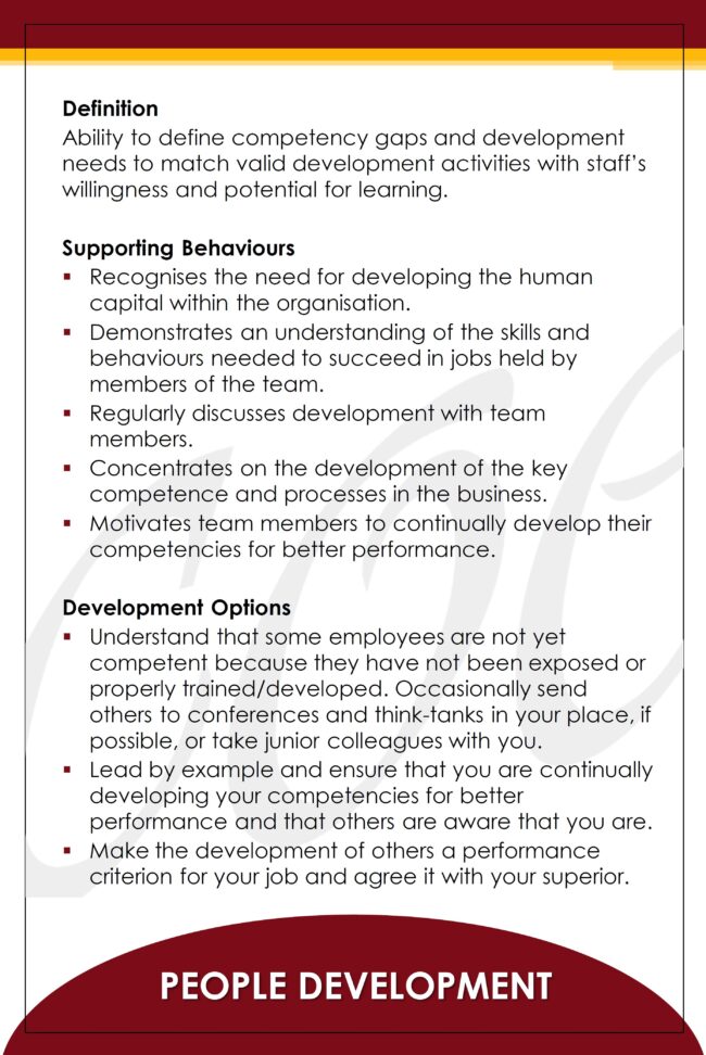 Leadership Competencies - Development Options Guide - COE